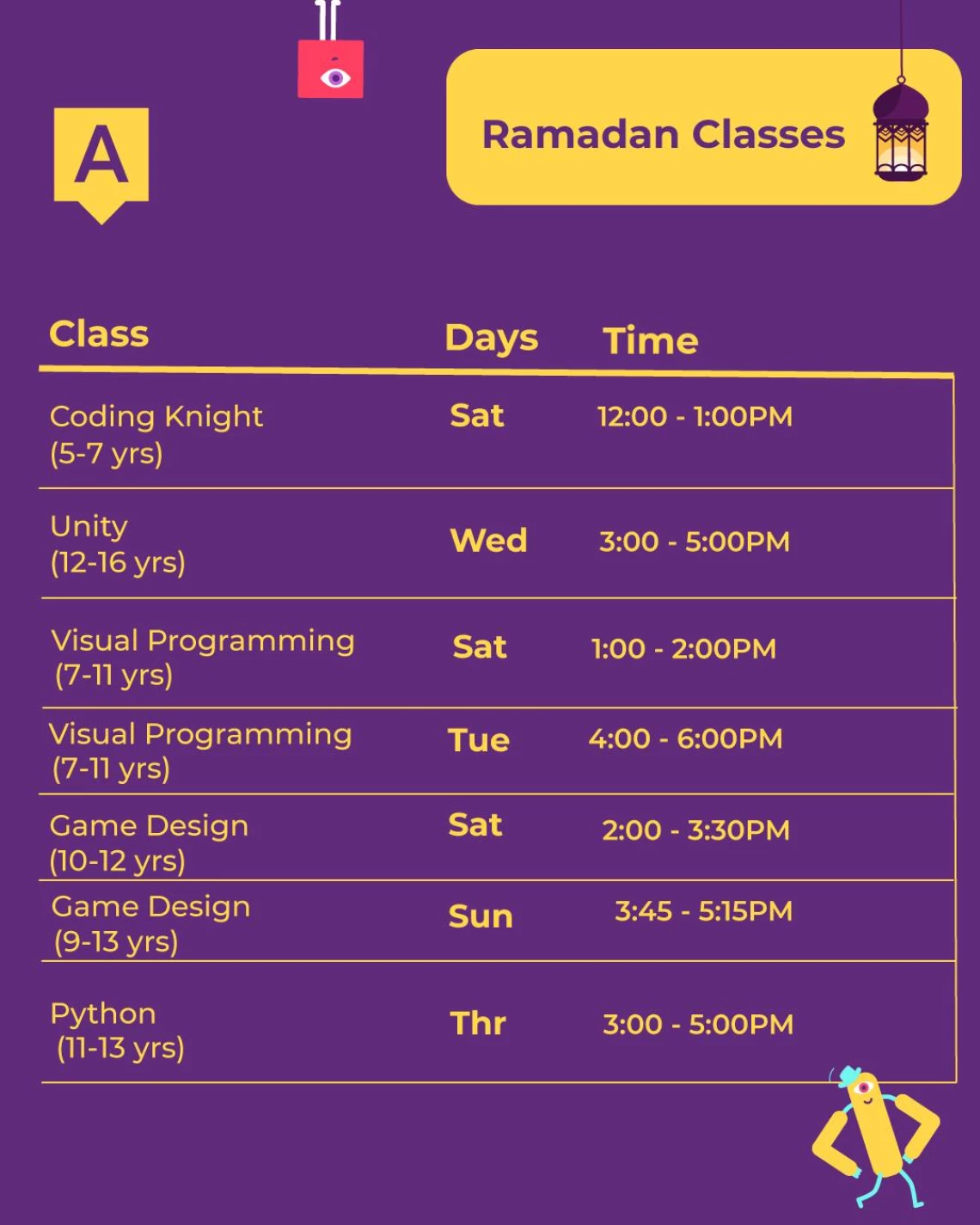Algorithmics Ramadan classes schedule - | Kuwait Local Events