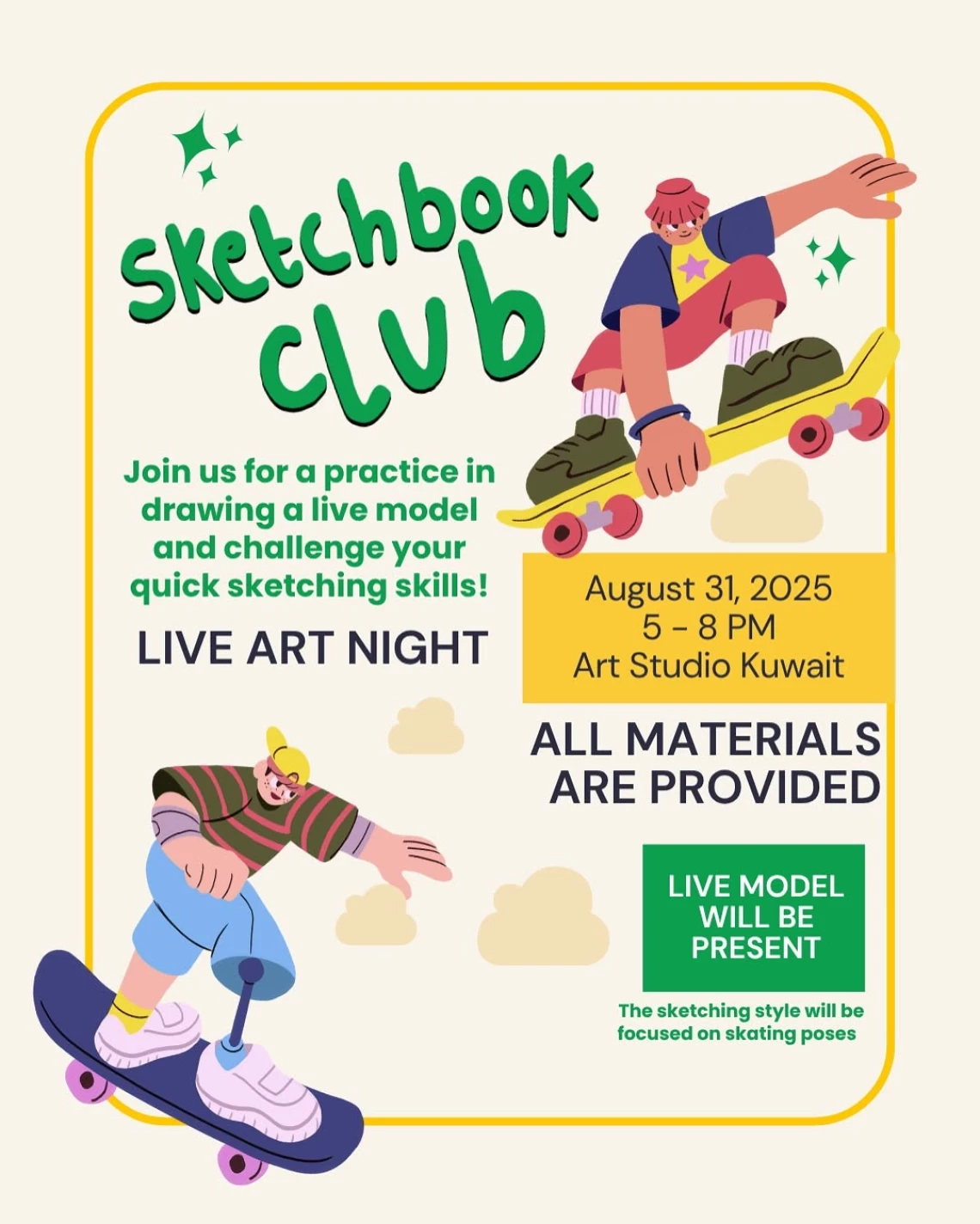 Sketchbook Club: Live Art Night | Kuwait Local Events