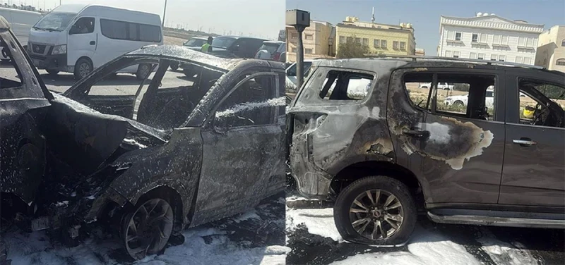 Firefighters Contain Vehicle Blaze On Sixth Ring Road | Kuwait Local News