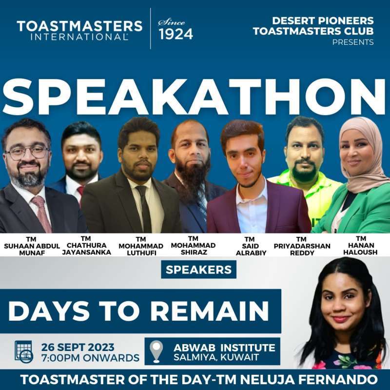 Toastmasters Speakathon Meeting | Kuwait Local News
