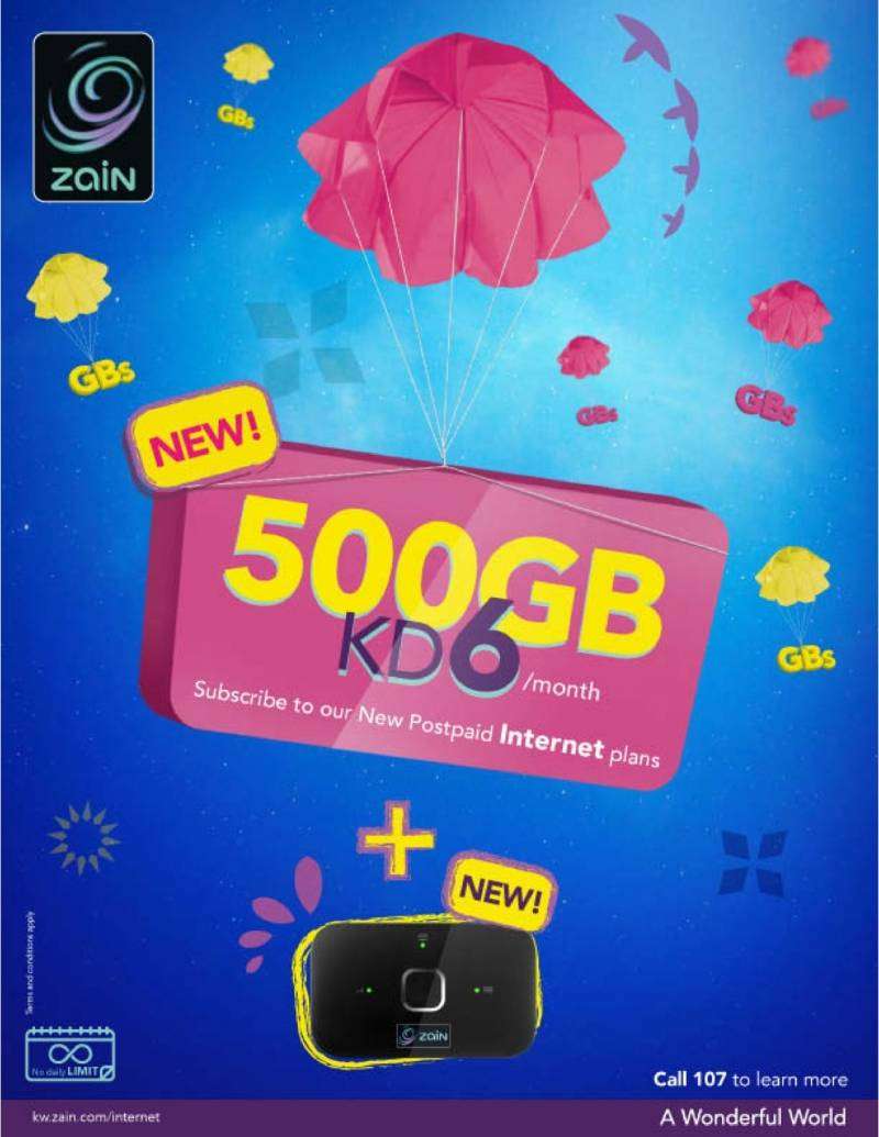 Postpaid Internet Plans From Zain | Zain Kuwait Offers | Kuwait Local ...